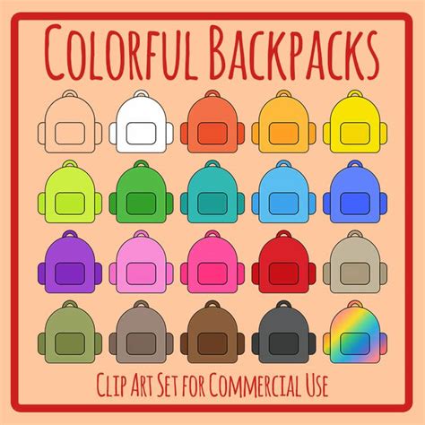 Colorful Backpacks Back To School Bags Simple Clip Art By Hidesys
