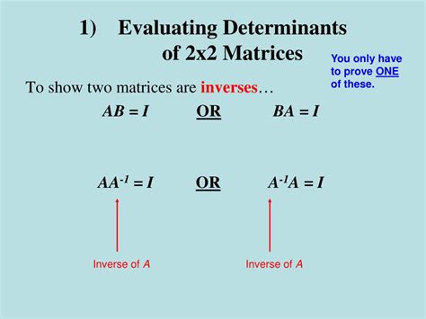 ppt 2x2 matrices determinants and inverses powerpoint presentation