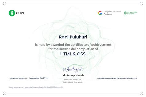 Rani Pulukuri On Linkedin Happy Learning With Guvi Learnwithguviguvi