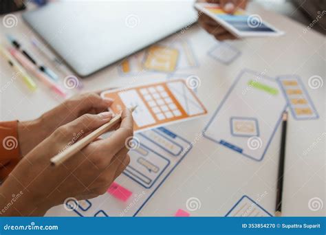 Process Of Creating An Interface For A Mobile App User Interface And Experience Concept Ux Ui