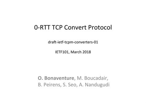 Pdf 0 Rtt Tcp Convert Protocol Ietf Datatracker Dokumentips