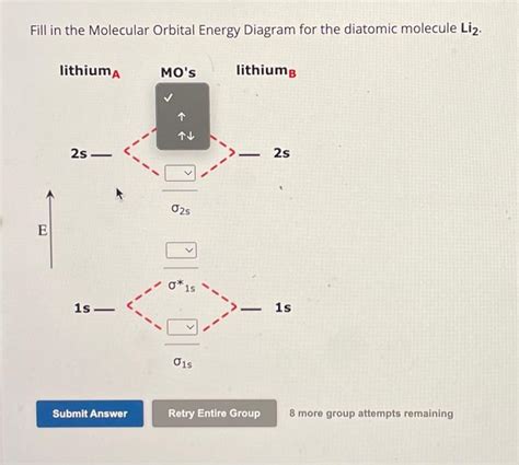 [solved] Fill In The Molecular Orbital Energy Diagram For