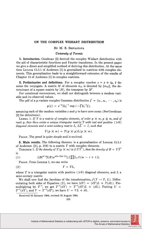 Pdf On The Complex Wishart Distribution