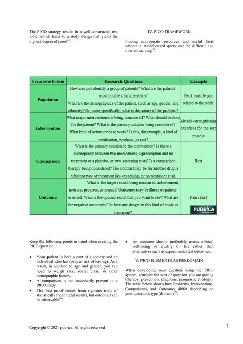 pico framework for framing systematic review research questions