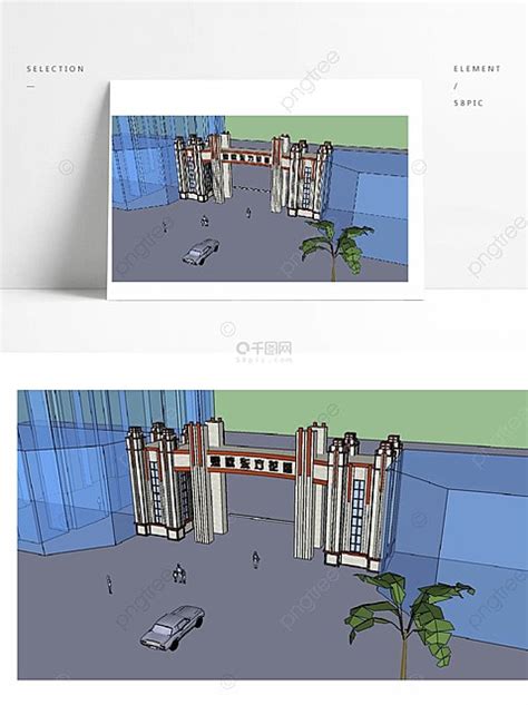 Entrance Gate Of Community Scenic Spot Park Background Residential