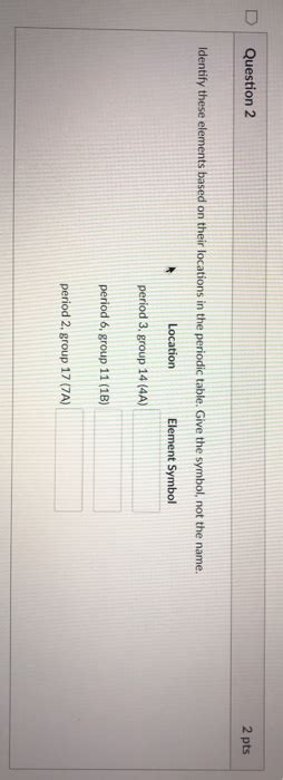 solved d question 2 2 pts identify these elements based on
