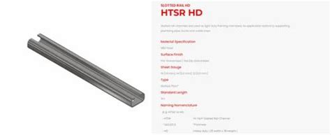 HI TECH SUPPORTS Mild Steel Slotted Rail STD For Hvac Electrical Plumbing At Rs 100 Meter In Pune