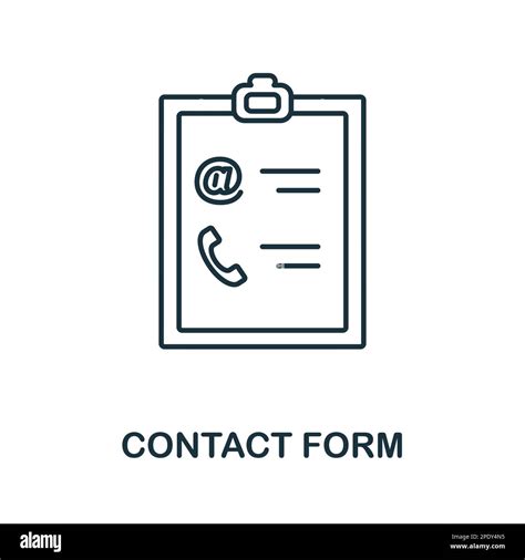 Contact Form Line Icon Monochrome Simple Contact Form Outlineicon For Templates Web Design And
