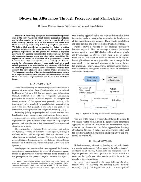 Pdf Discovering Affordances Through Perception And Manipulation