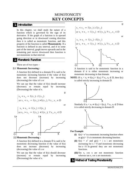 Application Of Derivative Monotonicity Concept Pdf Monotonic