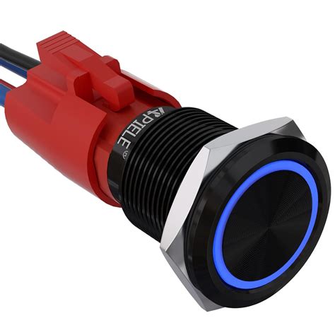 Apiele 10 Amp 19mm Latching Push Button Switch 110v 220v Spst Led Waterproof Round Self Locking