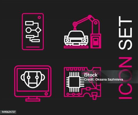 Set Line Printed Circuit Board Pcb Bot Industrial Machine Robotic Robot Arm Hand And Algorithm