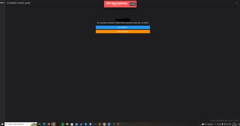 Web Interface Connection Problem R Crealitysonicpad