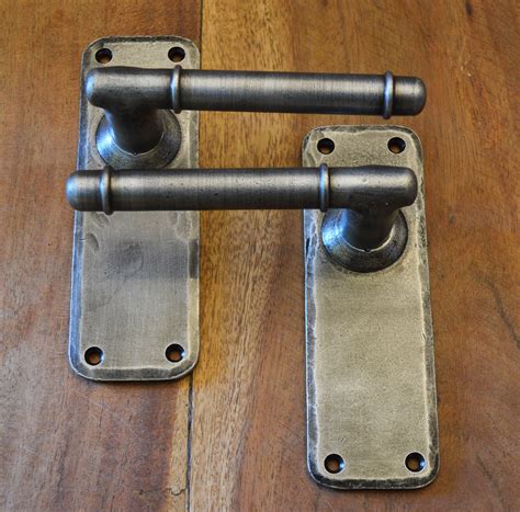Light Pewter Cottage Style Wrought Iron Door Handles Without Keyhole
