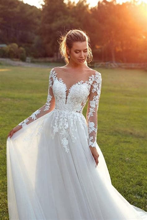 A Line Wedding Dress With Sleeves Artofit