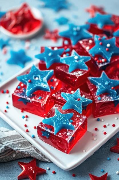 Red White And Blue Jello Stars Premium Ai Generated Image