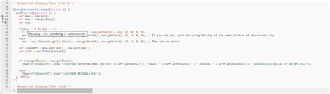 Javascript Shipping Countdown Timer Reset To 0 Stack Overflow