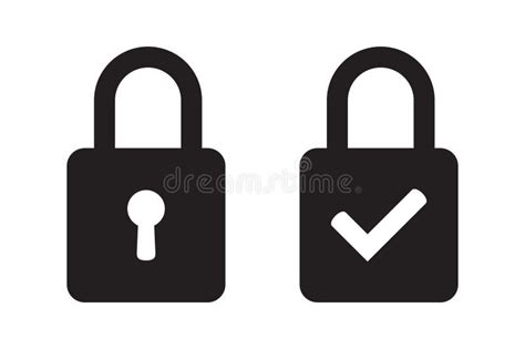 Lock Icon Lock With Tick Lock Check Mark Security Icon Stock Vector Illustration Of