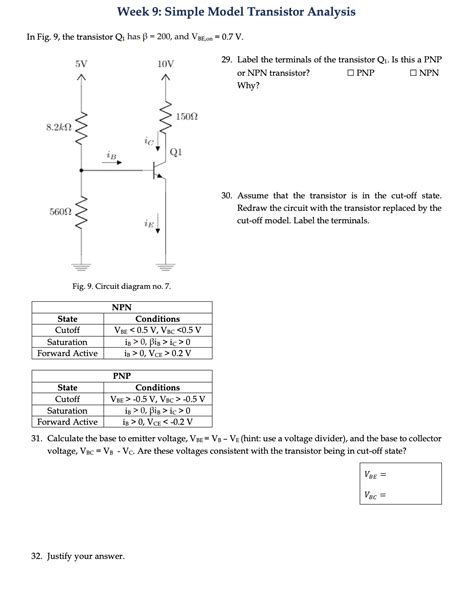 Solved Week Simple Model Transistor Analysis In Fig Chegg Com