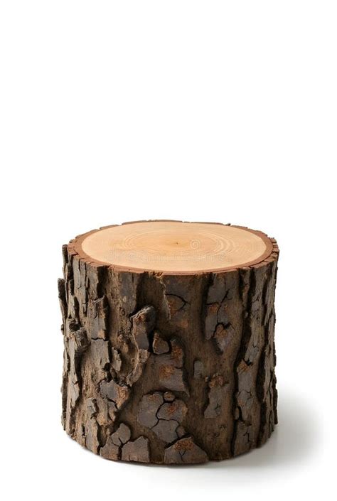 Wooden Log Isolated On A White Background With Natural Texture And