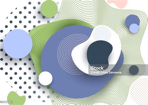 동적 색상 모양과 선 흰색 배경에 흐르는 액체 형태와 추상 적 구성 디자인 배너 전단지 또는 프리젠 테이션을위한 템플릿 유기농에 대한 스톡 벡터 아트 및 기타 이미지