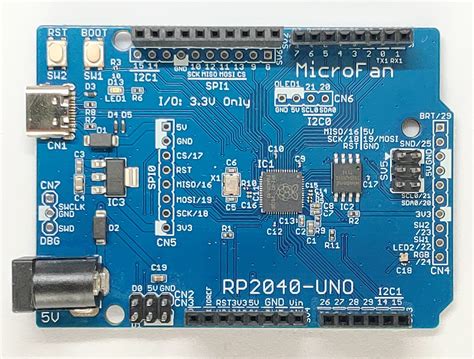 Rp2040 Uno Plus のmicropythonプログラミング マイクロファン ラボ