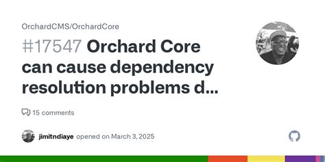 orchard core can cause dependency resolution problems due to use of