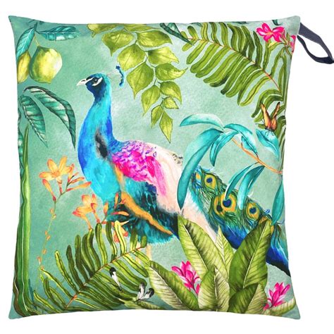 Multi Peacock 70cm X 70cm Outdoor Floor Filled Cushion Terrys