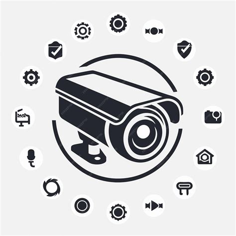 Premium Vector Security Or Surveillance Camera Icons Cctv Camera Icon Vector Graphics Wireless