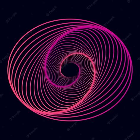 Premium Vector Twisted Colored Spiral Curved Wireframe Tunnel Vector Technology Logo Element