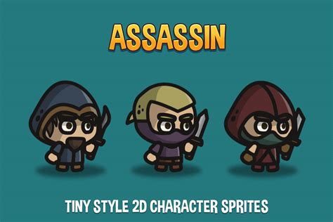 Assassin Tiny Style 2d Character Sprites