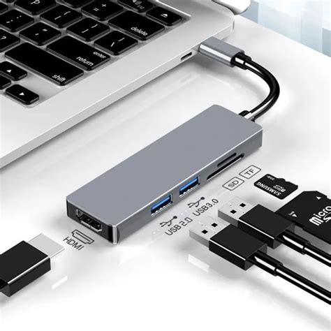 Feylan 5 In 1 USB C Hub With HDMI 4k60hz Portable USBC Hub Multiport Adapter USB3 0 USB2 0