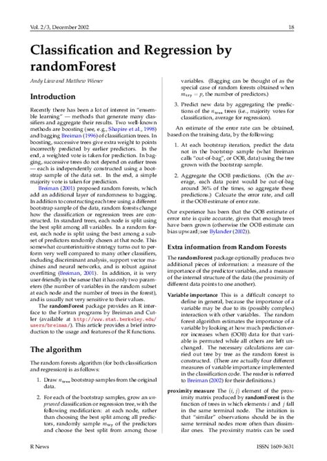 pdf classification and regression by randomforest