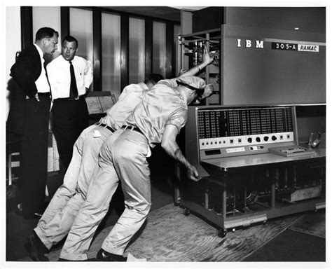 Workers Moving An Ibm 305 A Ramac Commercial Computer Cobol History Sql