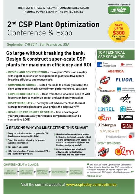 Csp Plant Optimization Us Conference And Expo Pdf Power And Energy