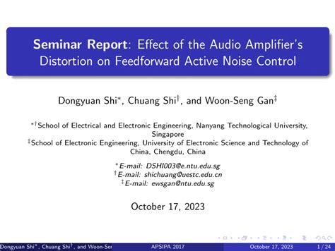 pdf seminar report effect of the audio amplifier s distortion on