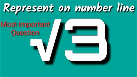 Represent Root 3 √3 On The Number Line Youtube