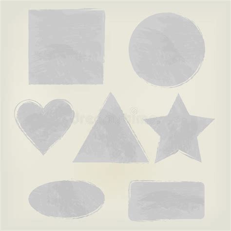 Watercolor Shapes Splashes Triangle Circle Heart Ellipse Rectangle Square Star Gray