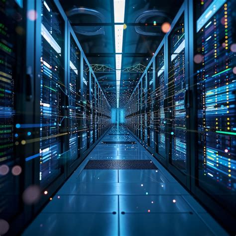 Premium Photo Modern Data Technology Center With Server Rack