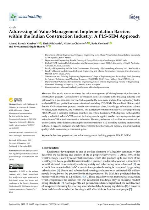 Pdf Addressing Of Value Management Implementation Barriers Within The