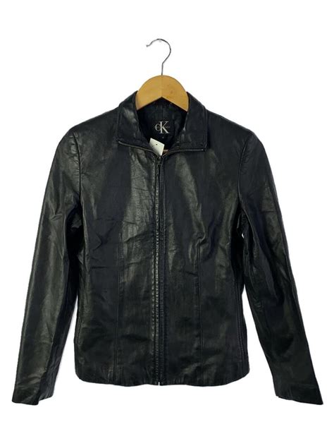 Calvin Klein カルバンクライン レザージャケット・ブルゾン 4 レザー Blk 古着の販売・通販ならセカンドストリート