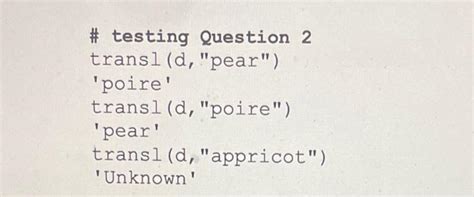 Solved Write A Python Function Called Transl Ds That