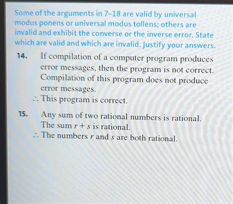 some of the arguments in 7−18 are valid by universal