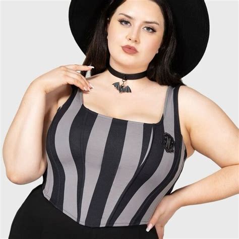 Killstar Tops Killstar Abhor Corset Top Wednesday Plus Size 4x Us