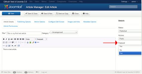 how to feature an article on your joomla 3 1 homepage inmotion hosting