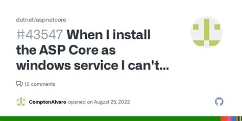 when i install the asp core as windows service i can t connect to my