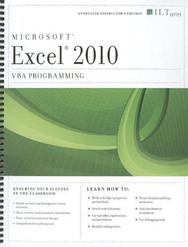 excel 2010 vba programming instructor s edition ilt