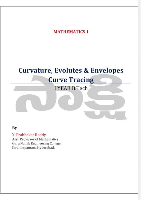 Pdf Curvature Evolutes And Envelopes Curve Tracing Dokumen Tips