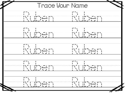 20 No Prep Ruben Non Editable Name Tracing Worksheets And Activities