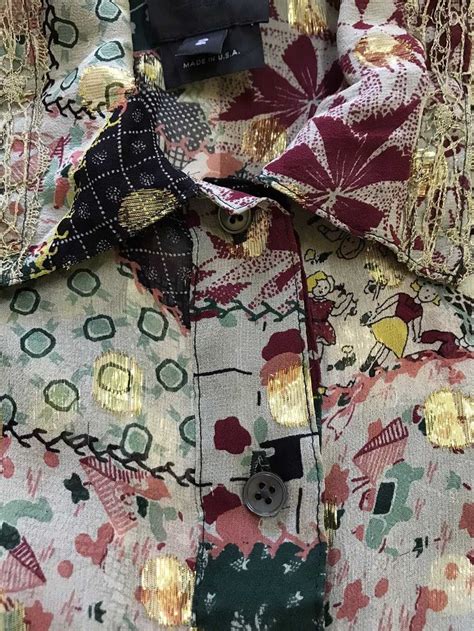 Anna Sui Anna Sui Top And Skirt Set Silk Patchwork Abst… Gem